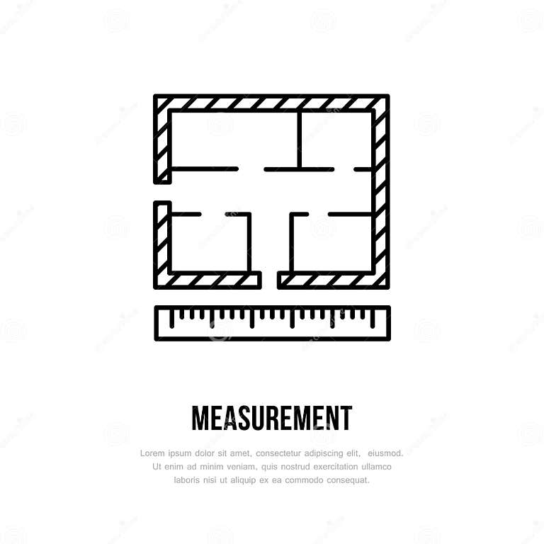 Building Measurements. Architectural Plan, Engineering Vector Flat Line ...