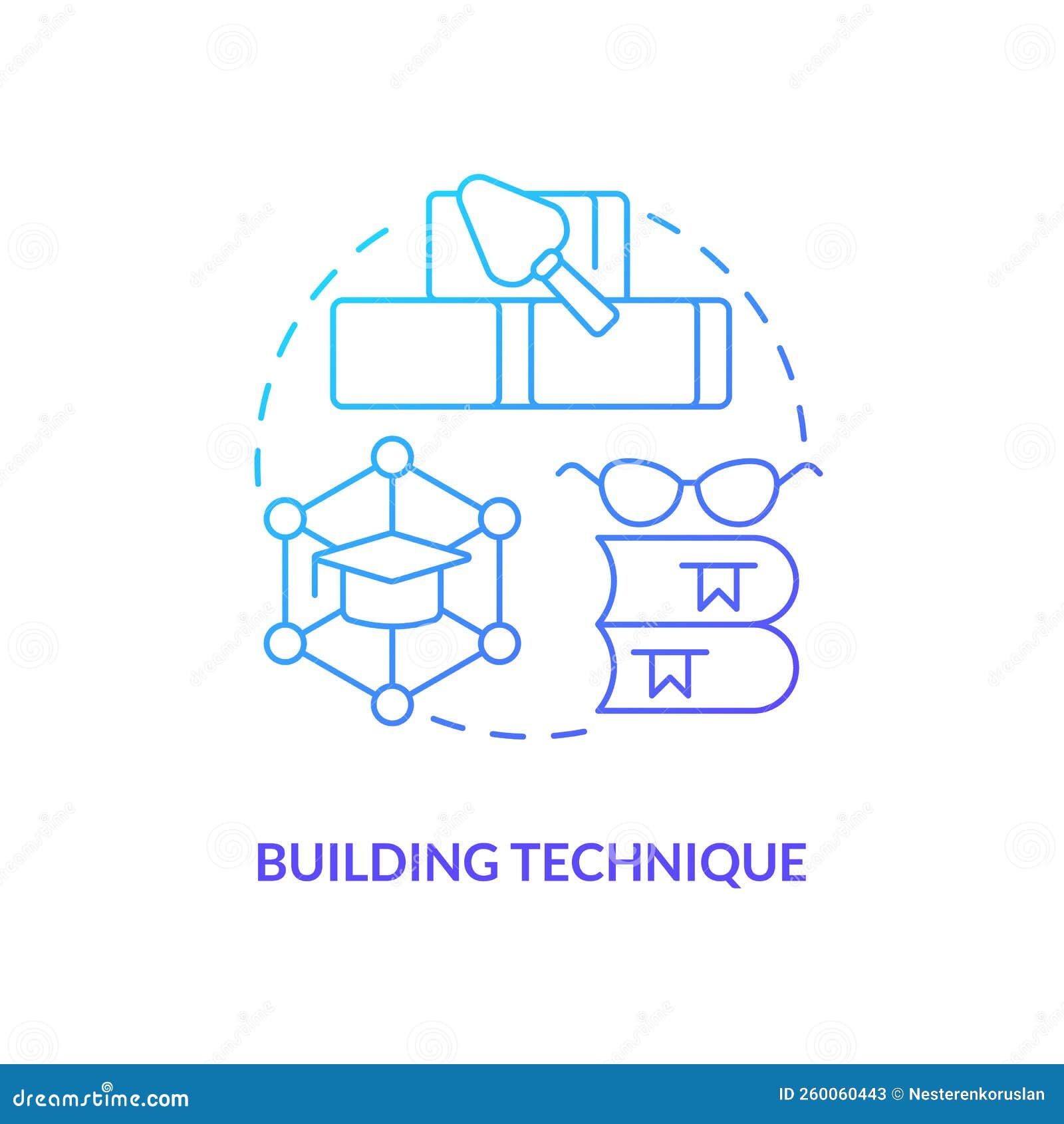 Building Memory Technique Blue Gradient Concept Icon Stock Vector ...
