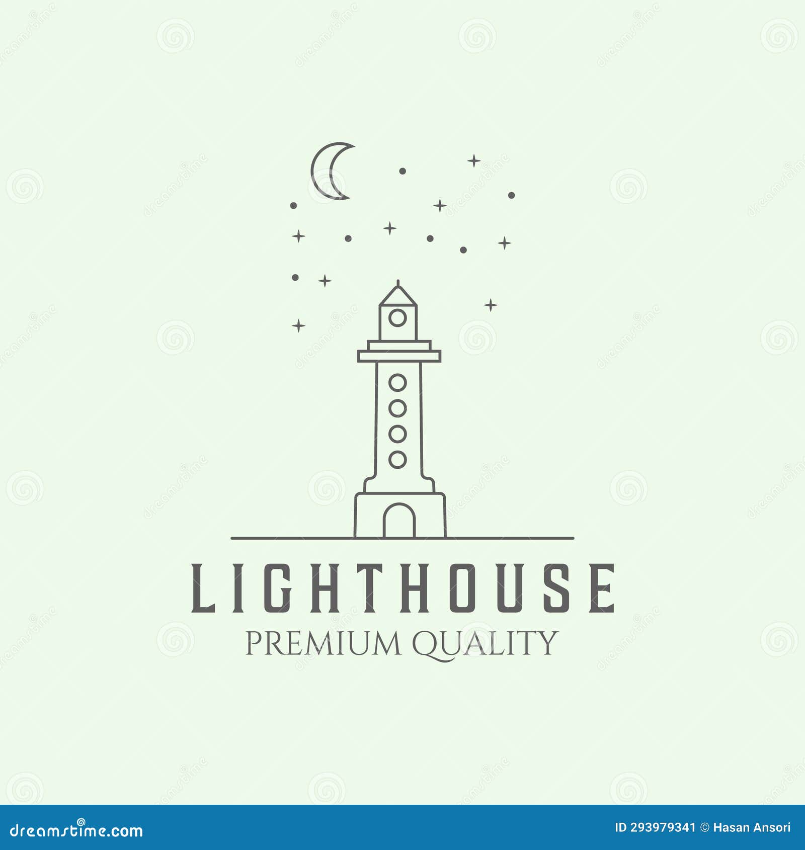 Building Mercusuar Logo Minimalist Illustration Icon Design Stock ...