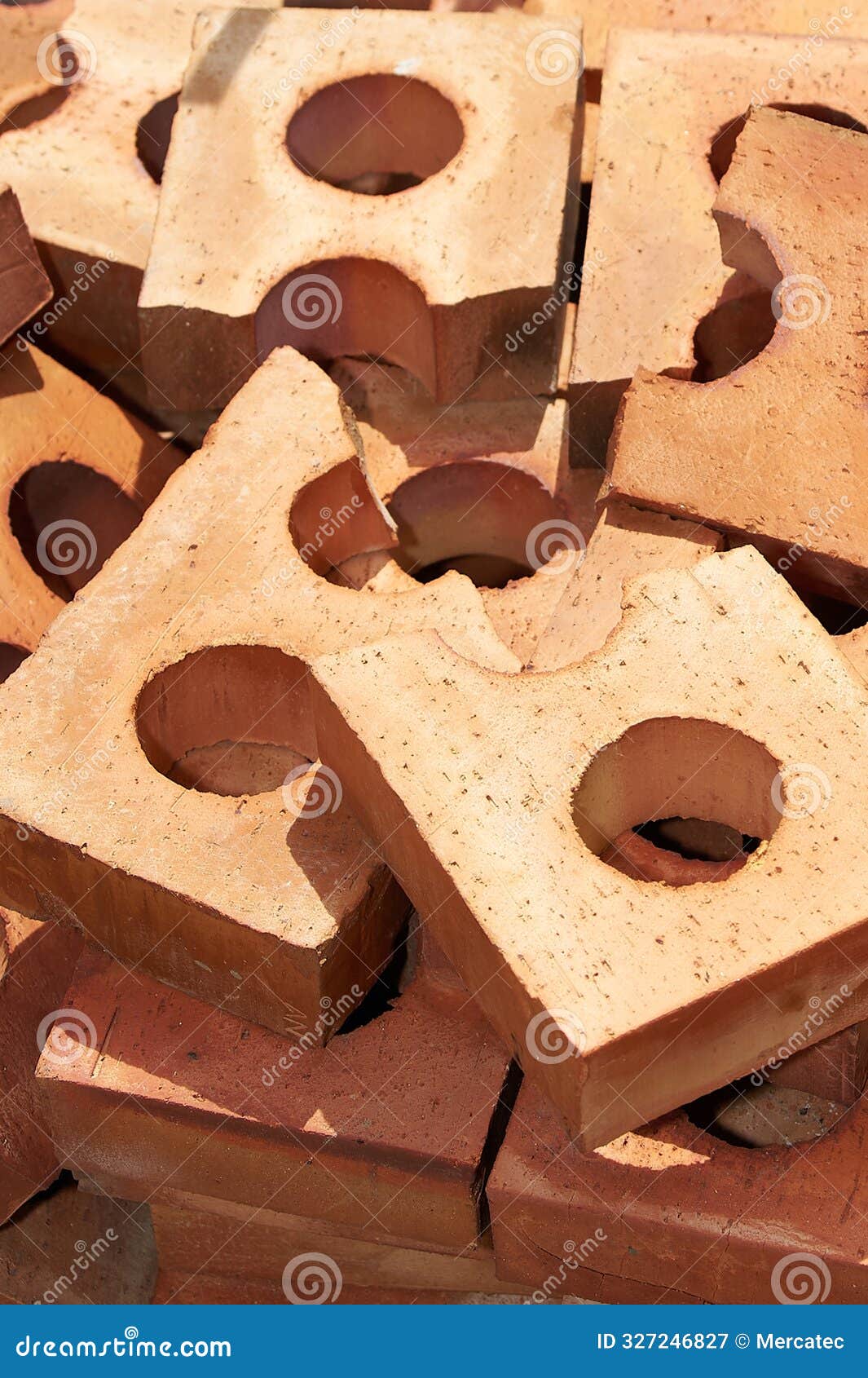 Building with Messy Terracotta Bricks Stock Illustration - Illustration ...