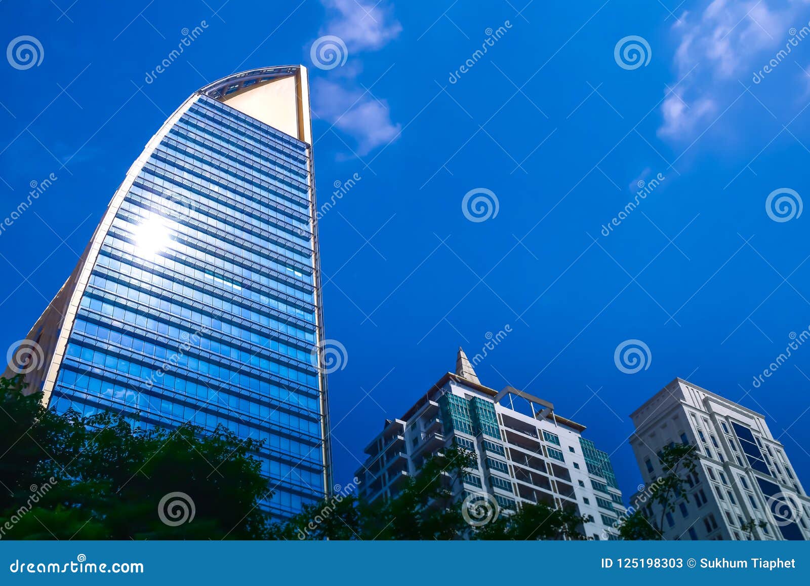 The Building is Modern with Blue Sky Stock Image - Image of concept ...
