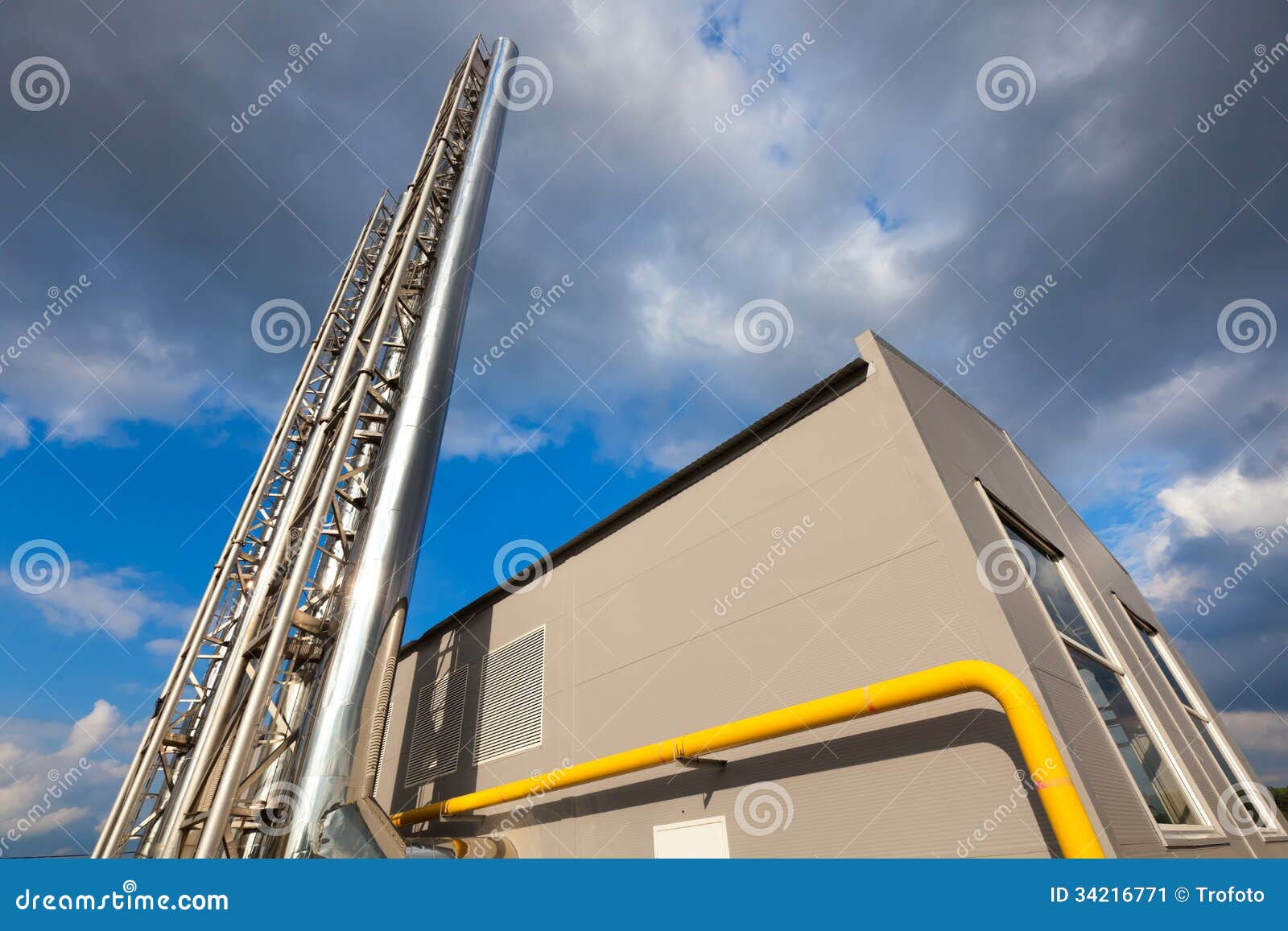 Building a modern boiler stock image. Image of tube, manufacture - 34216771
