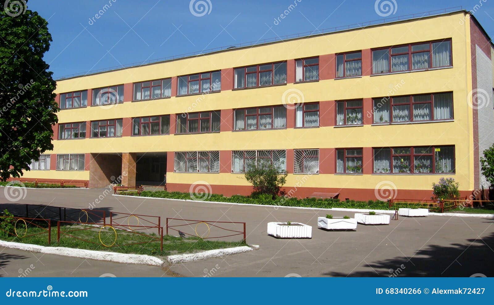 Building of modern school stock photo. Image of style - 68340266