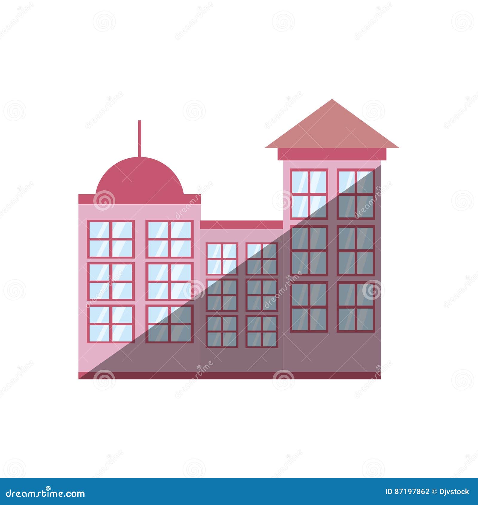 Building Modern Urban Shadow Stock Illustration - Illustration of ...
