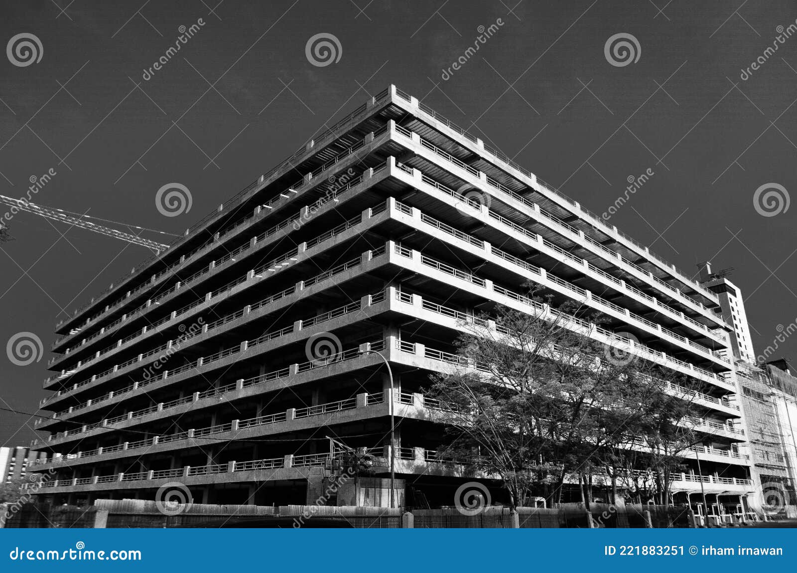 Building Monochrome Black White Construction Architecture Stock Image ...