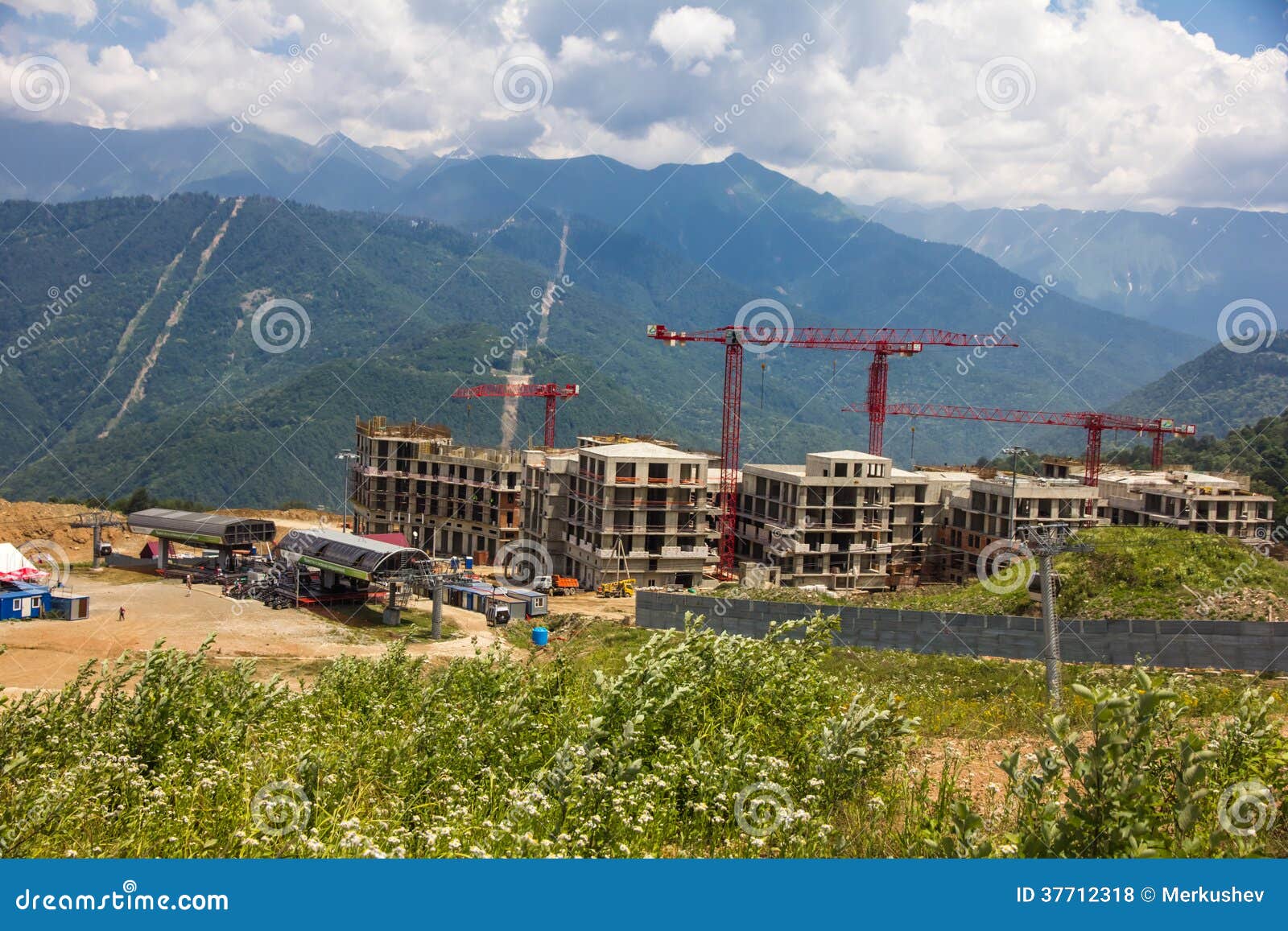 Building in the mountains stock photo. Image of industry - 37712318