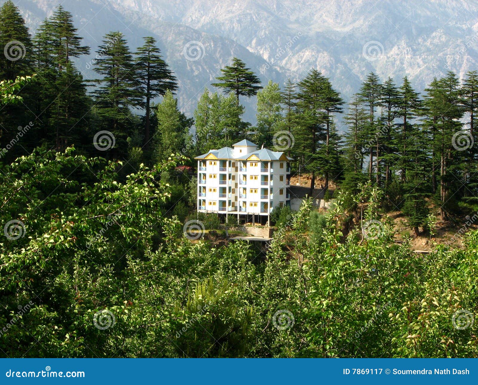 Building in the Mountains stock image. Image of kalpa - 7869117