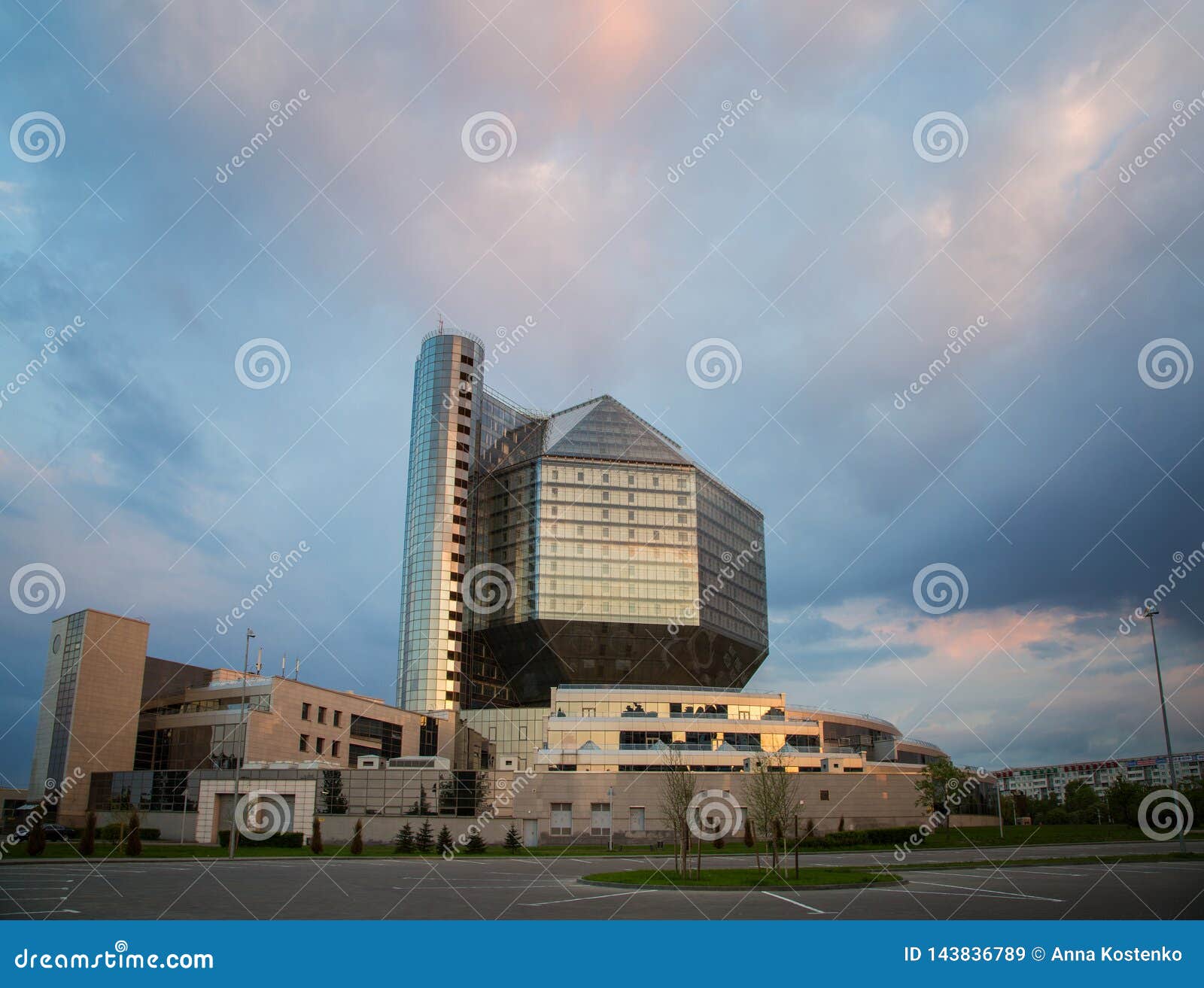 The Building of the National Library of Belarus in Minsk Stock Image ...