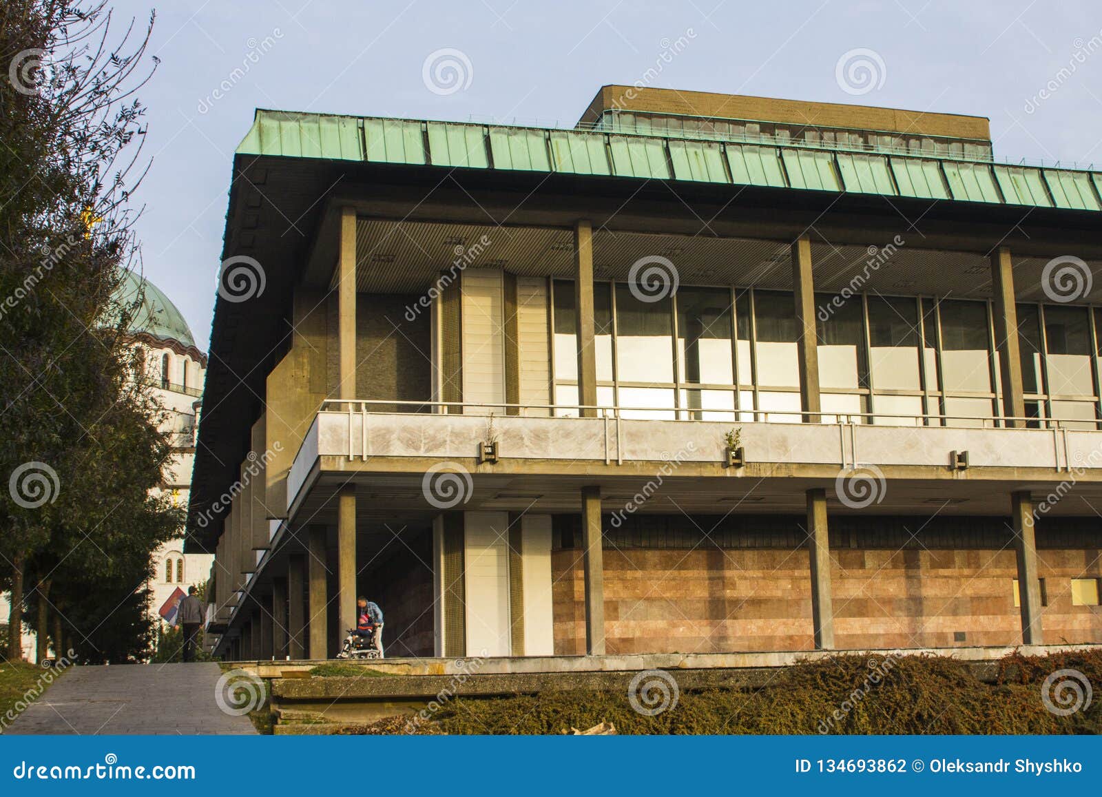 Building of the National Library in Belgrade. Serbia Stock Photo ...