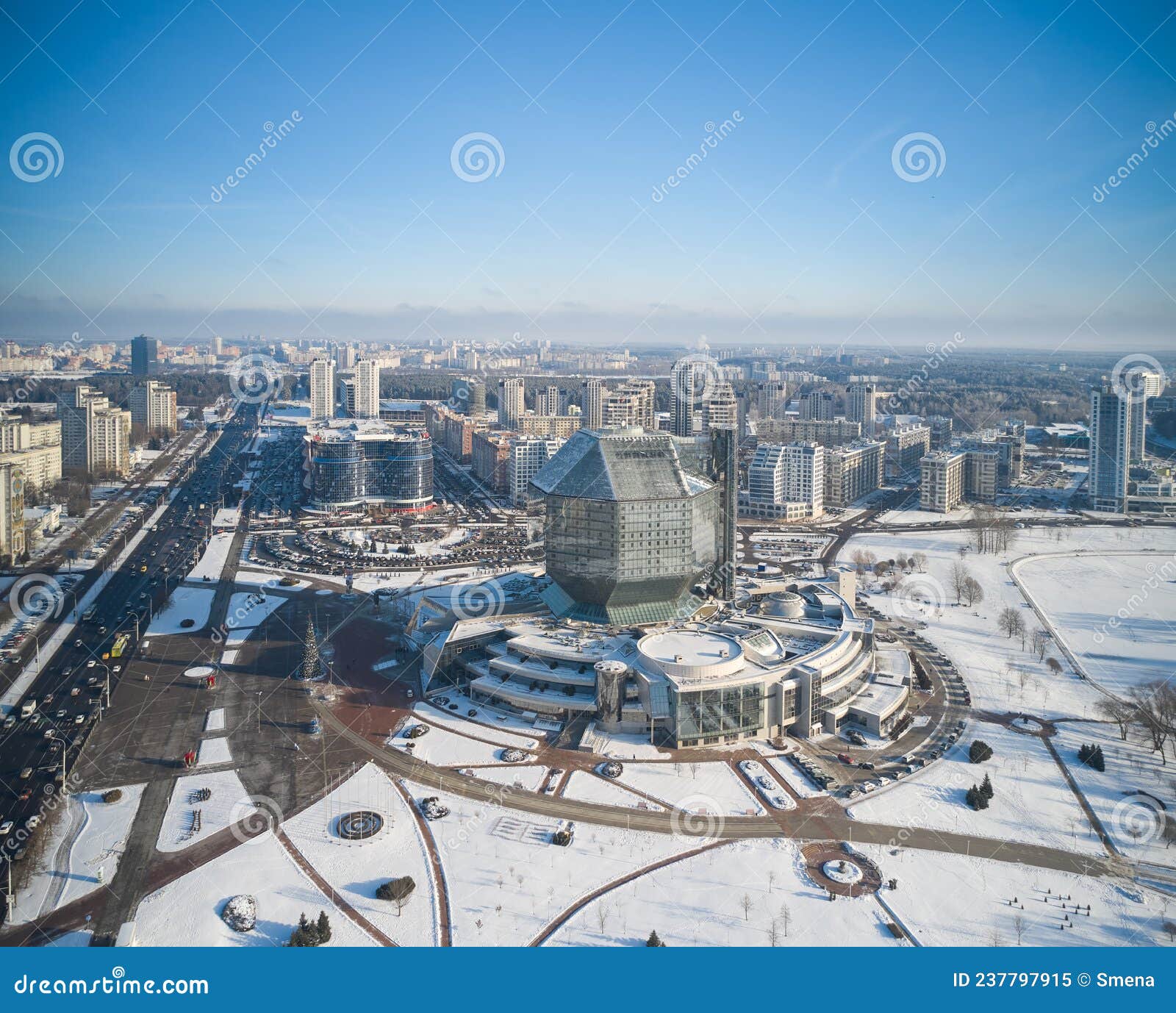 The Building of the National Library in Minsk, Belarus Stock Image ...