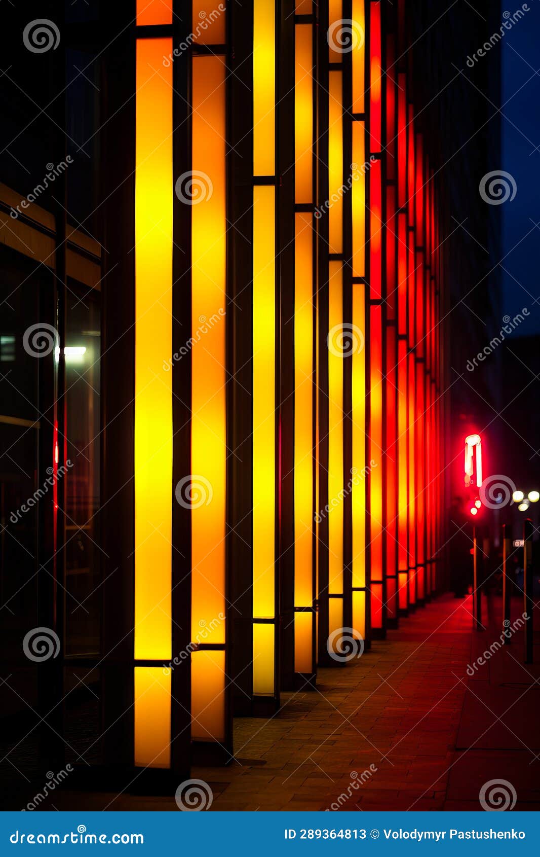 Building with Neon Light on the Side of it. Generative AI Stock Image ...