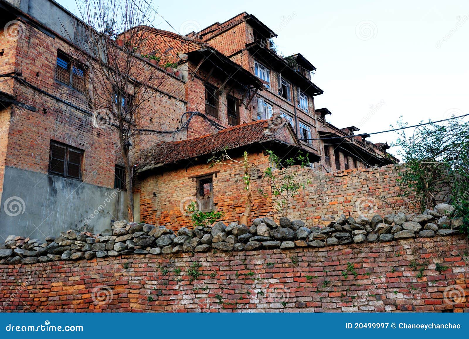 Building in Nepal stock image. Image of highlands, populated - 20499997