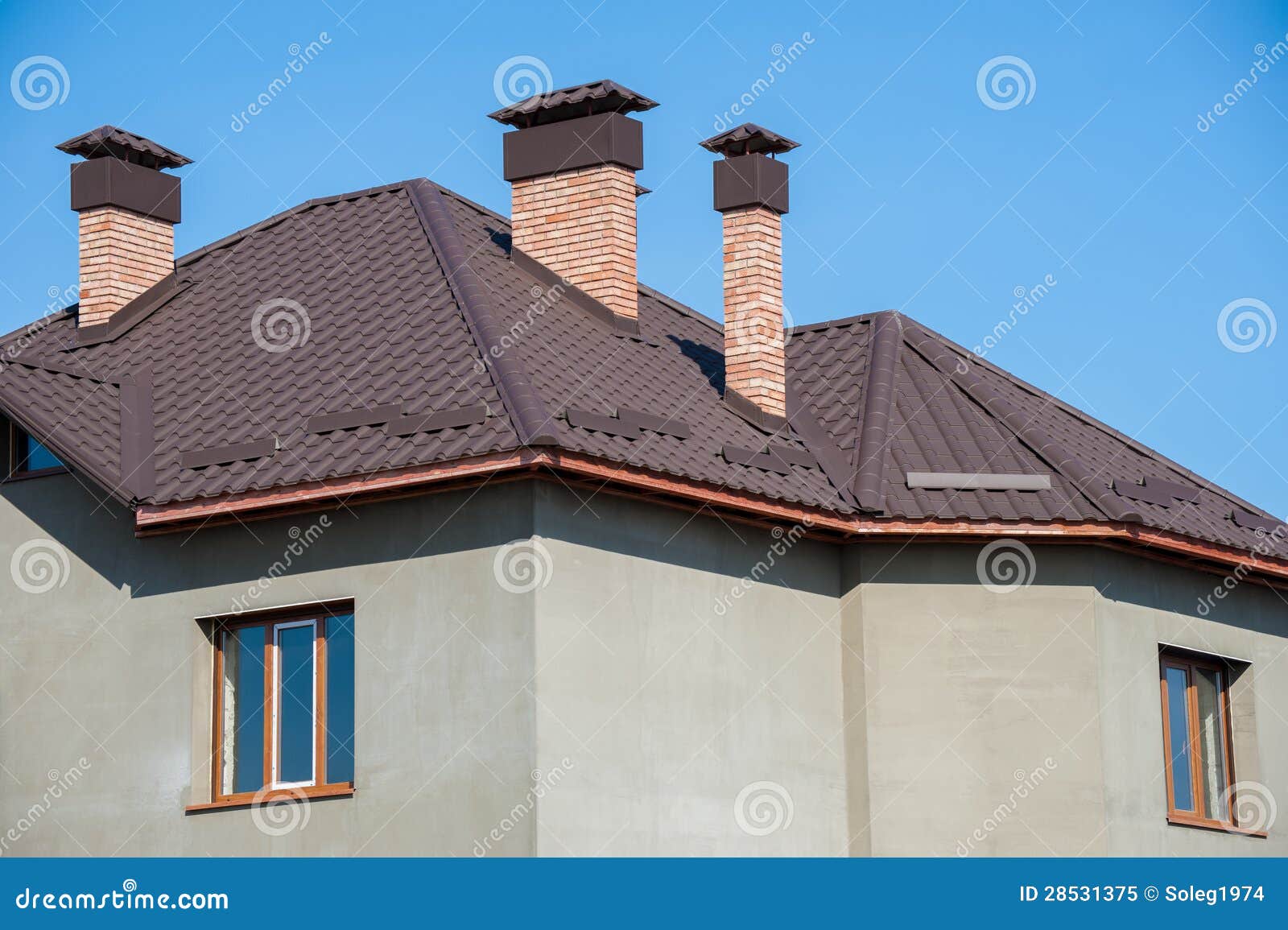 Building new home and roof stock image. Image of exterior - 28531375