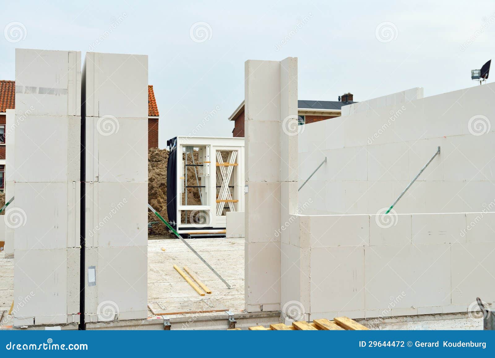 Building New Houses with Sandstone Blocks Stock Photo - Image of ...