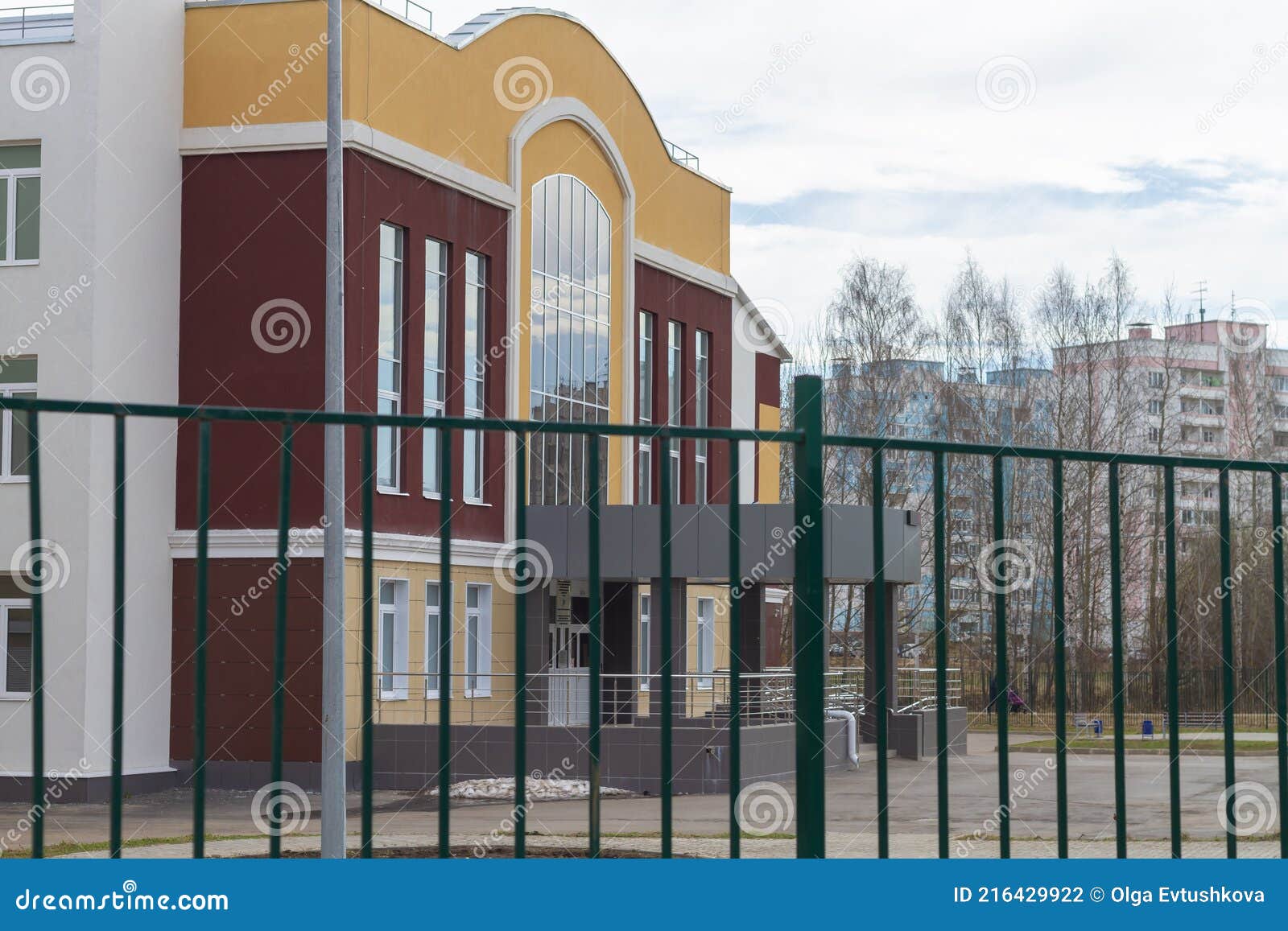 The Building of a New Modern School in Russia Stock Photo - Image of ...