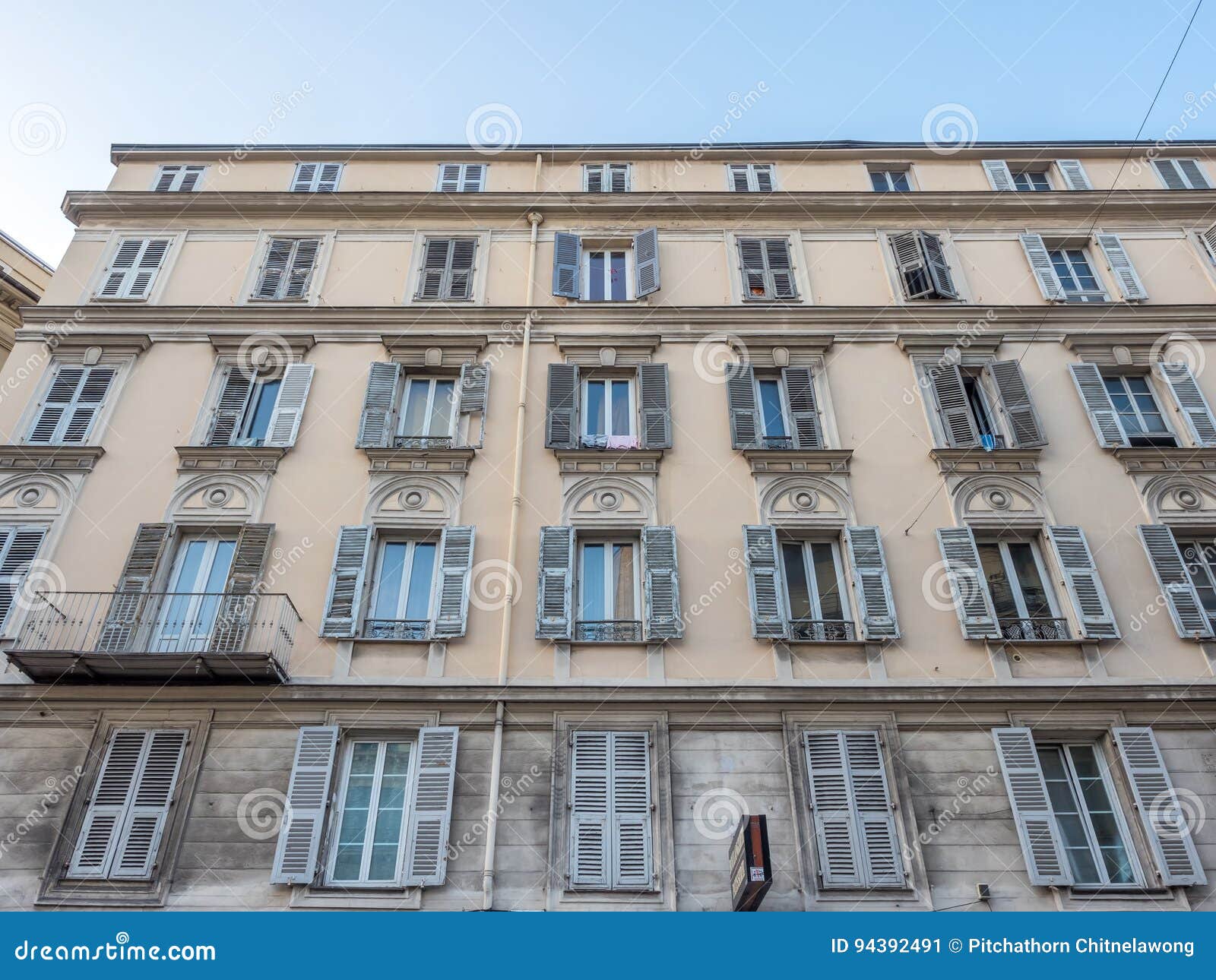 Building in Nice, France stock image. Image of window - 94392491