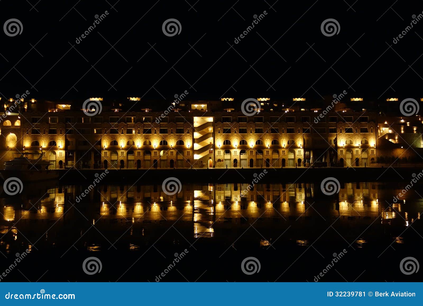 Building by night stock image. Image of reflection, rare - 32239781