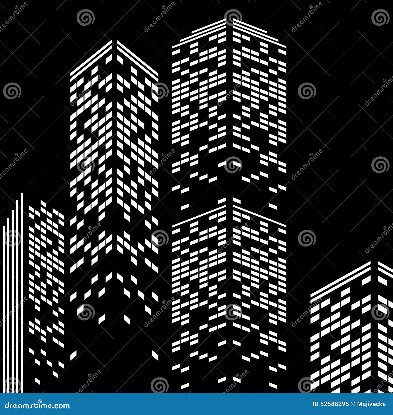 Building at night stock vector. Illustration of house - 52588295