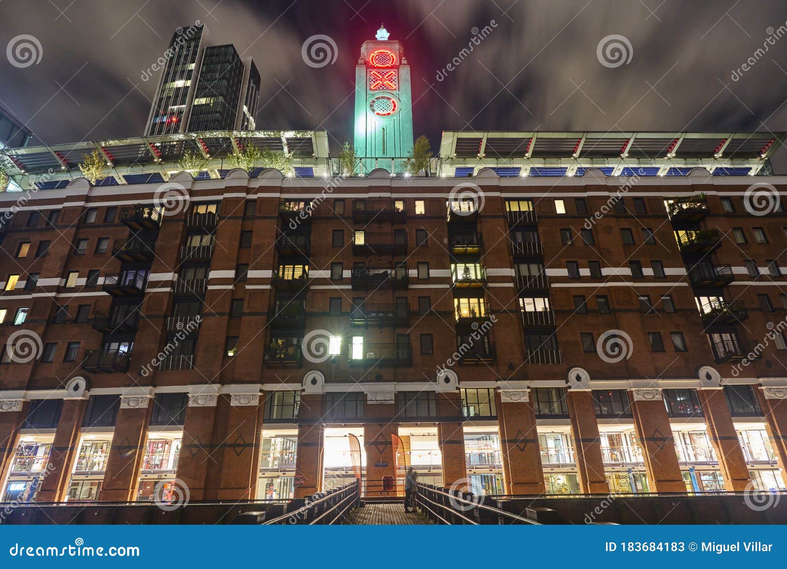 Building at the night editorial stock photo. Image of glowing - 183684183
