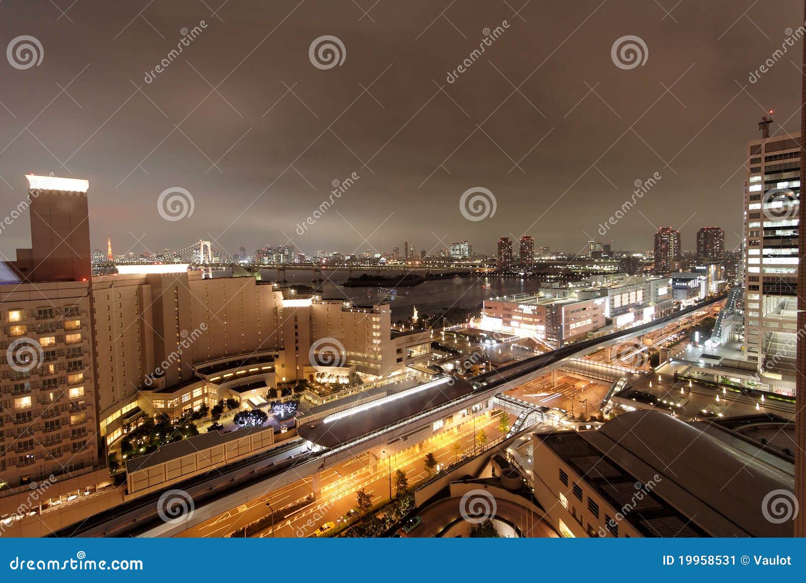 Building, at Night Tokyo, Japan Stock Image - Image of vertical, lights ...