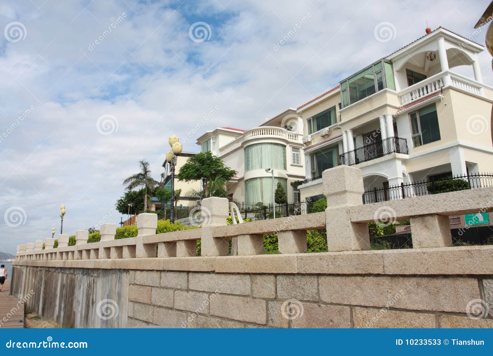Building beside ocean stock image. Image of asia, railing - 10233533
