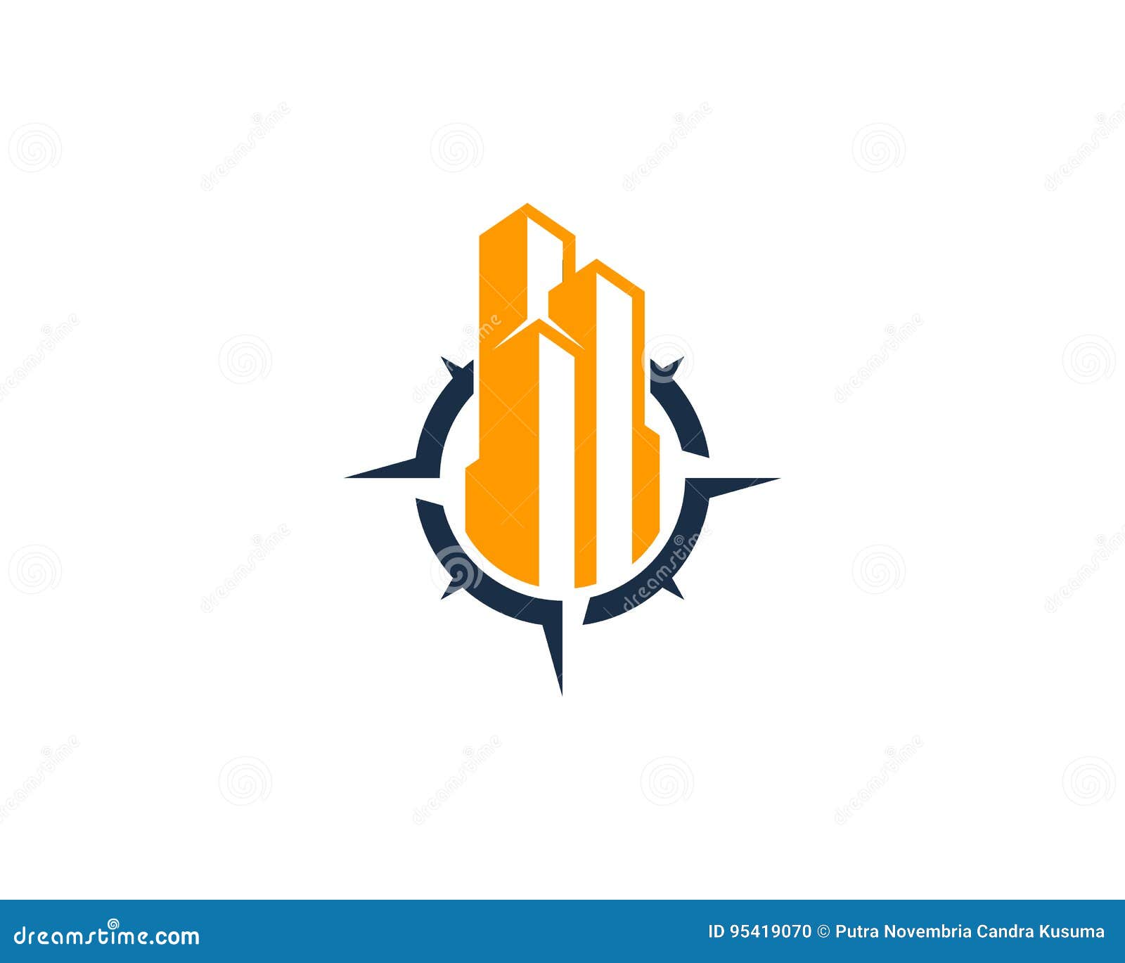 Building Office Compass Icon Logo Design Element Stock Vector ...