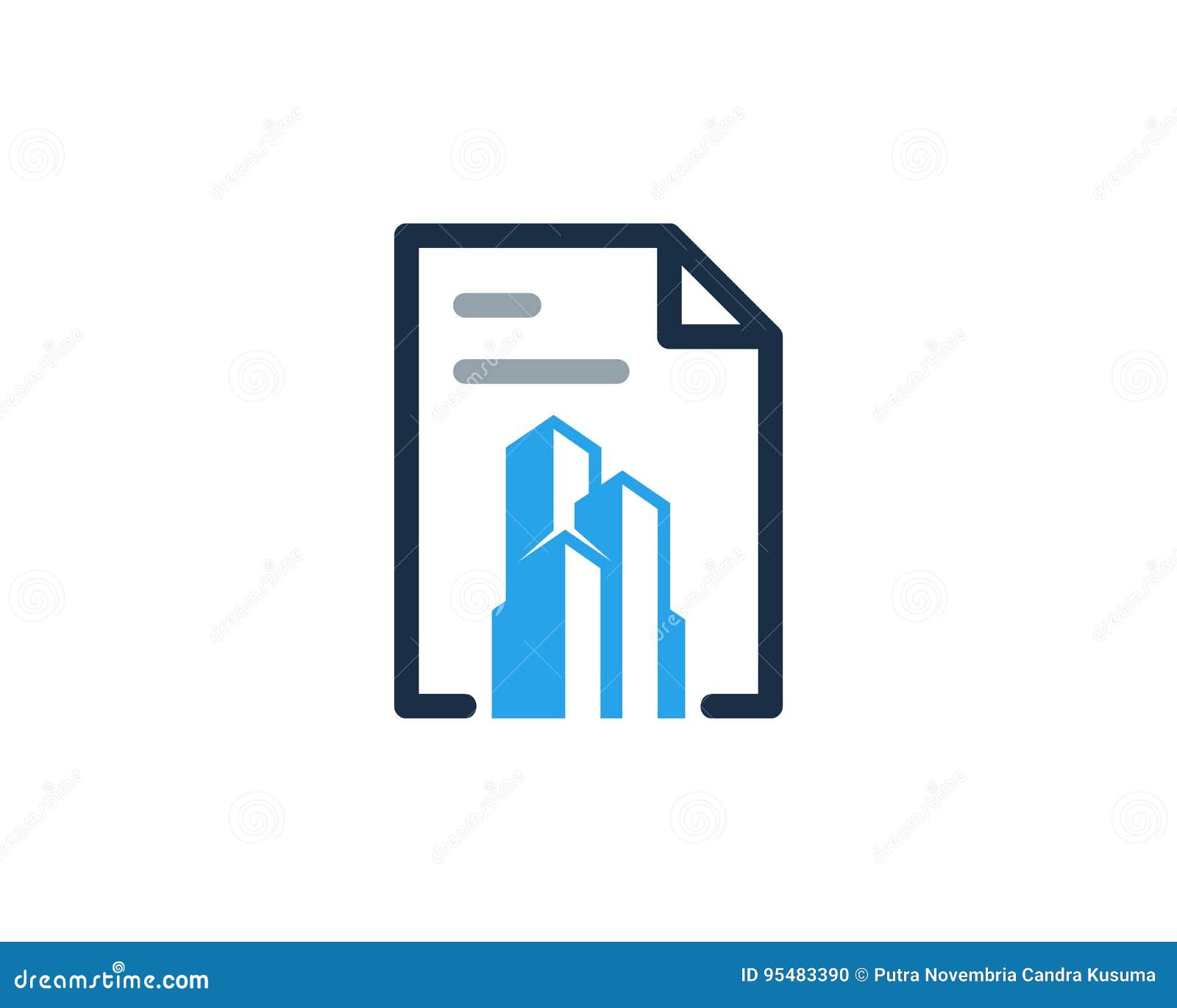 Building Office Document Icon Logo Design Element Stock Vector ...