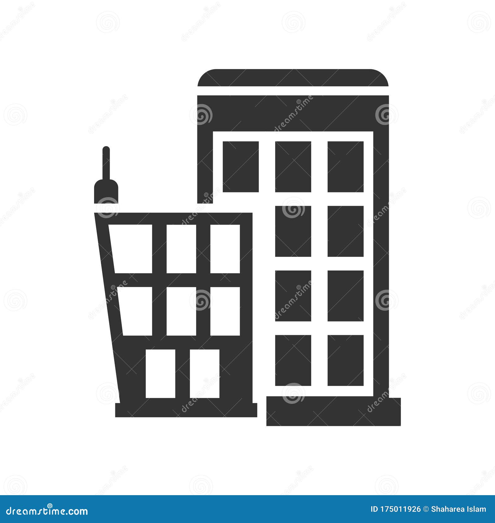 Building, office icon stock vector. Illustration of simple - 175011926