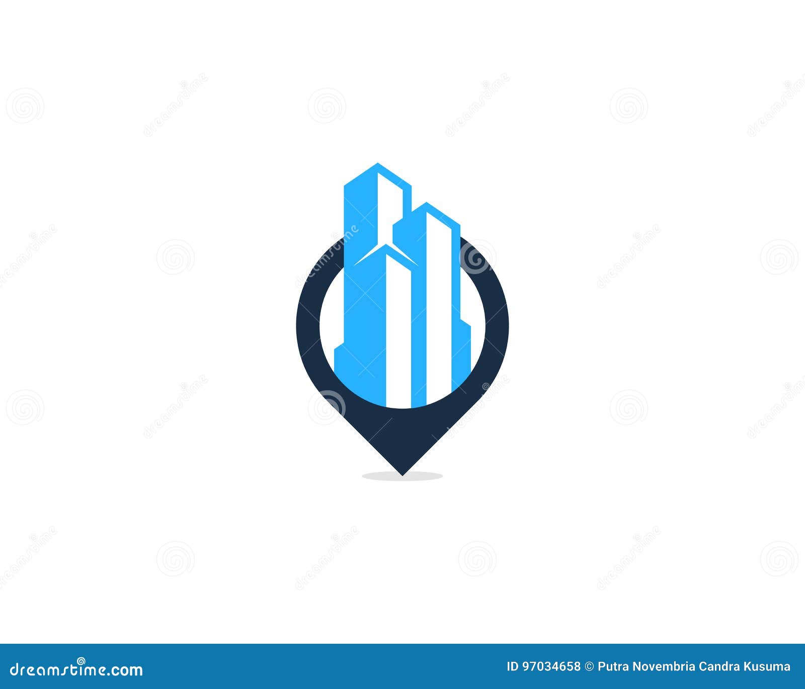 Building Office Pin Point Icon Logo Design Element Stock Vector ...