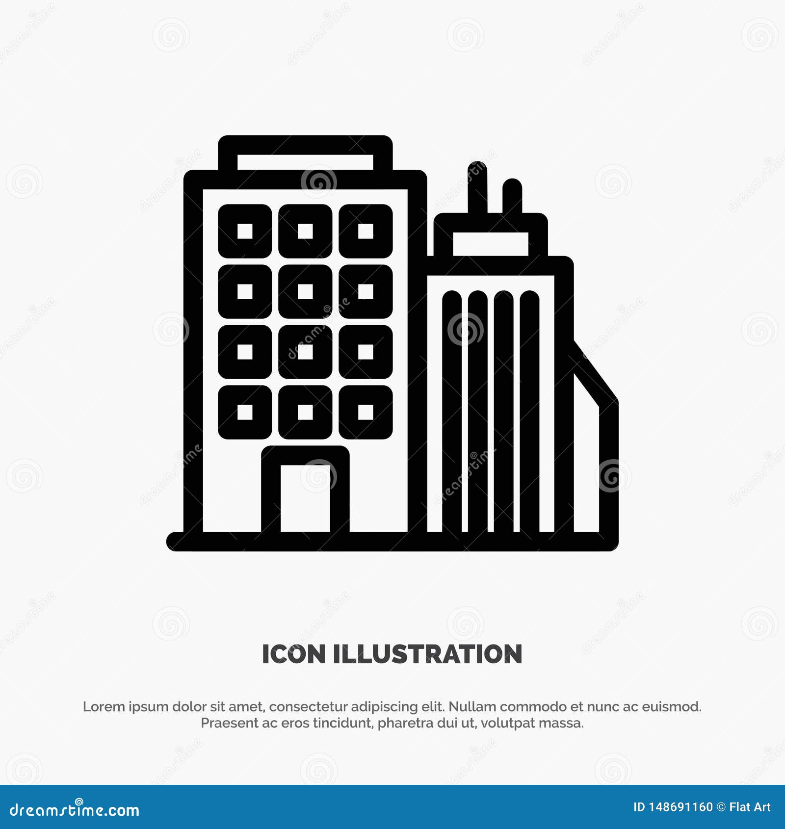 Building, Office, Tower, Head Office Line Icon Vector Stock Vector ...