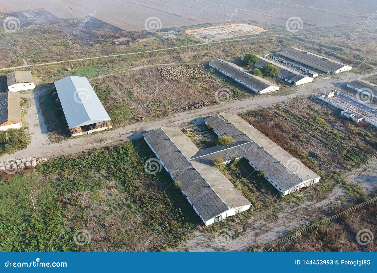 The Building of an Old Farm for Cattle. Top View of the Farm Stock ...