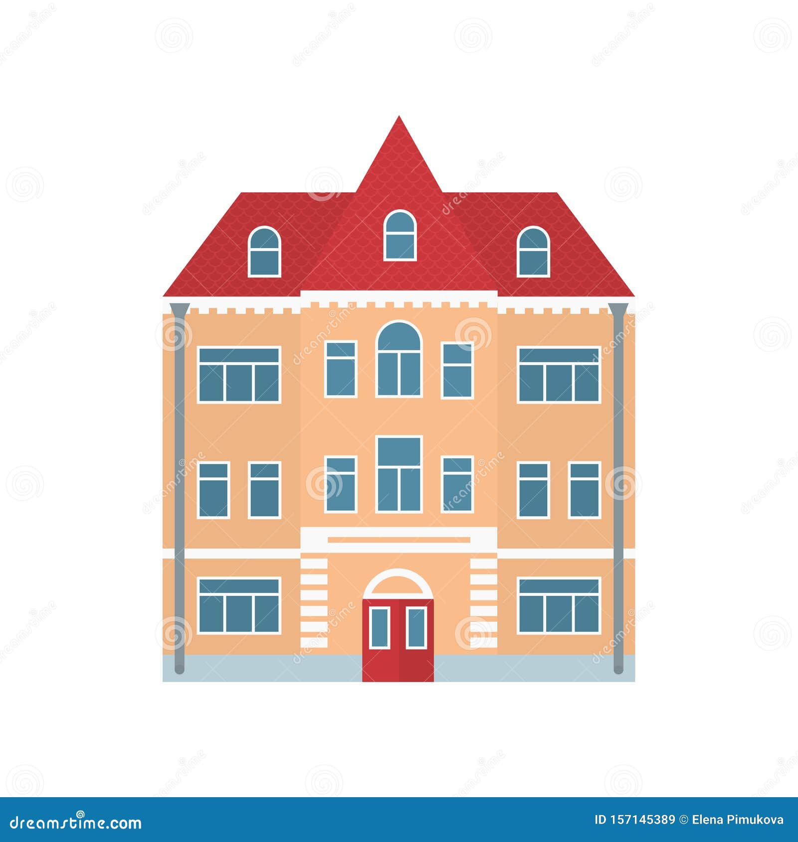 Building. Old town stock vector. Illustration of home - 157145389