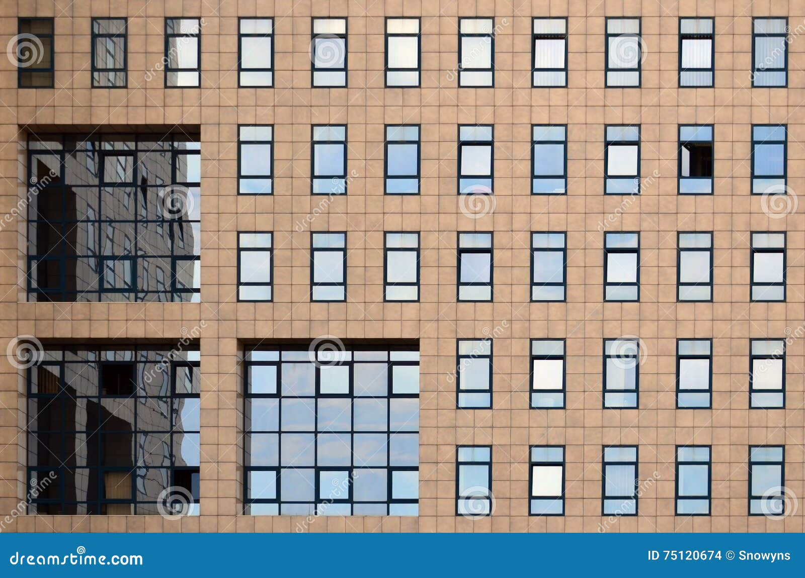 Building with Opened and Closed Windows Stock Photo - Image of ...