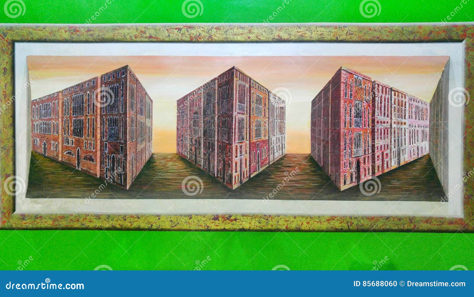 Building optical illusion stock photo. Image of artwork - 85688060