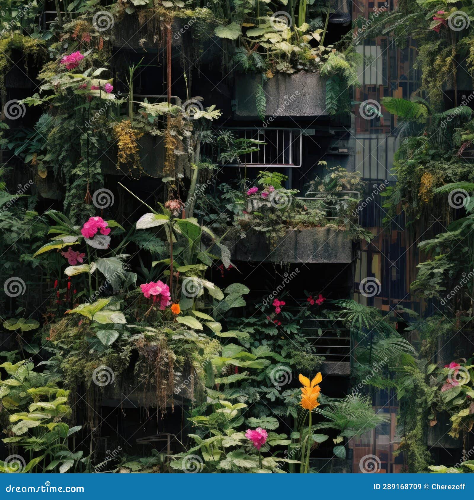 The Building is Overgrown with Plants Stock Image - Image of growing ...