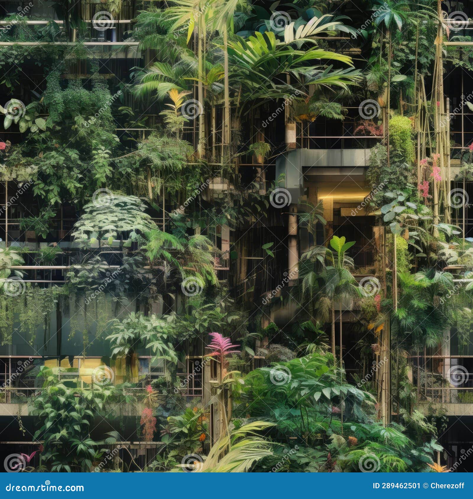 The Building is Overgrown with Plants Stock Image - Image of climbing ...