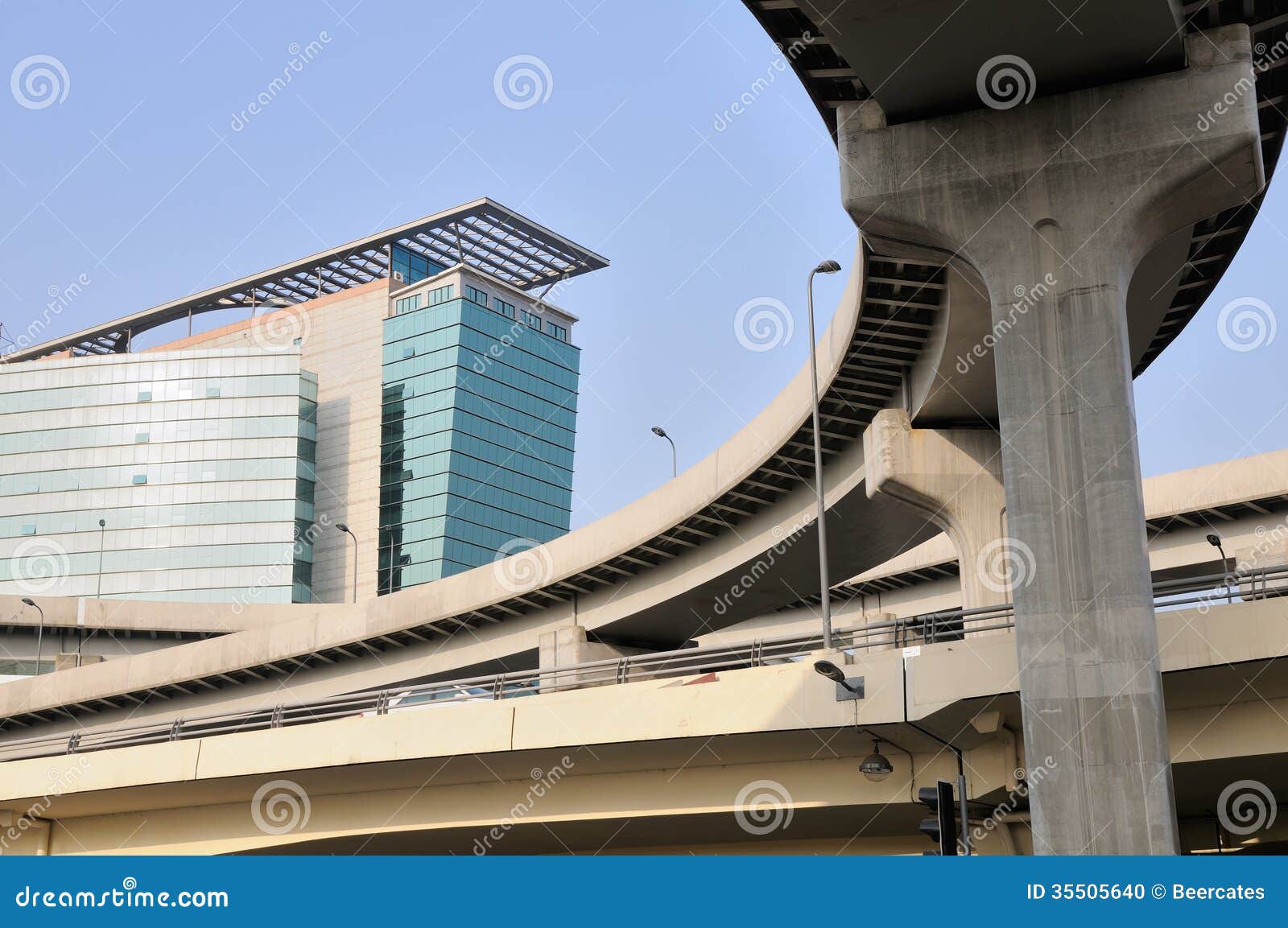 Building and overpass stock photo. Image of building - 35505640