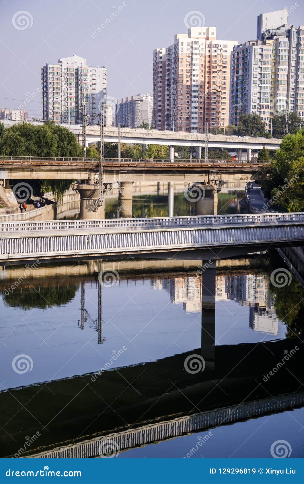 Building Overpasses with River Stock Image - Image of water, pine ...