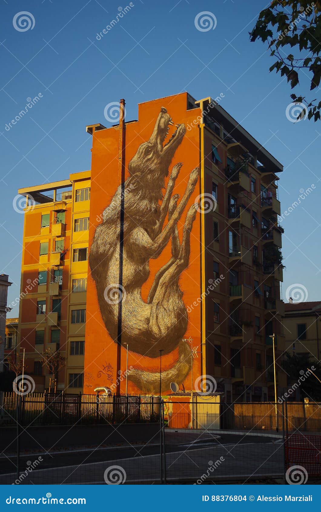 A Building Painted with a Big Wolf Editorial Stock Image - Image of ...