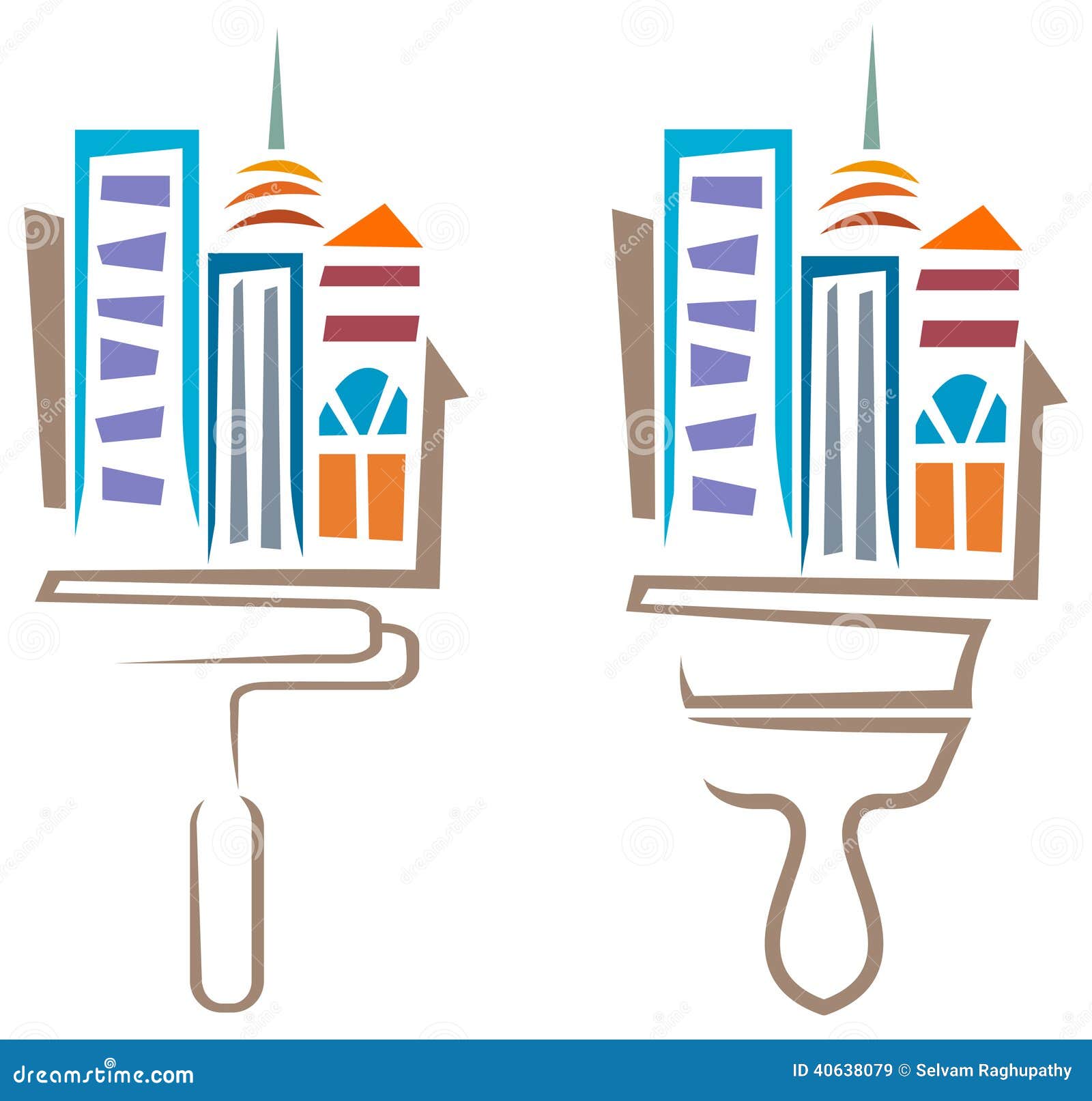 Cartoon Building Painting