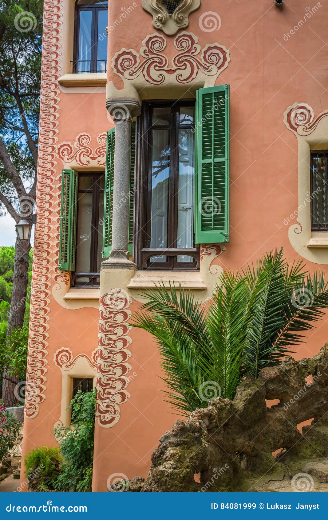 Building in Park Guell Barcelona Spain Stock Image - Image of ...