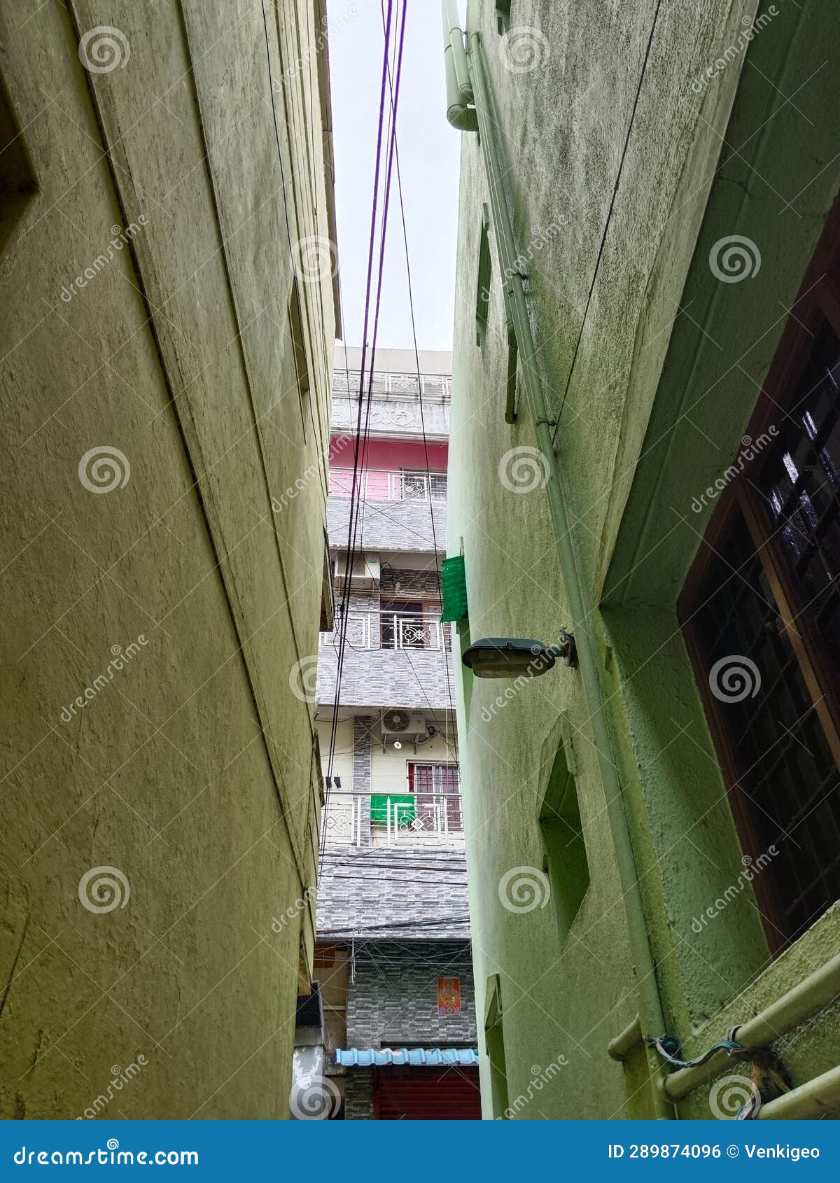 Building Partial View through a Narrow View. Stock Photo - Image of ...