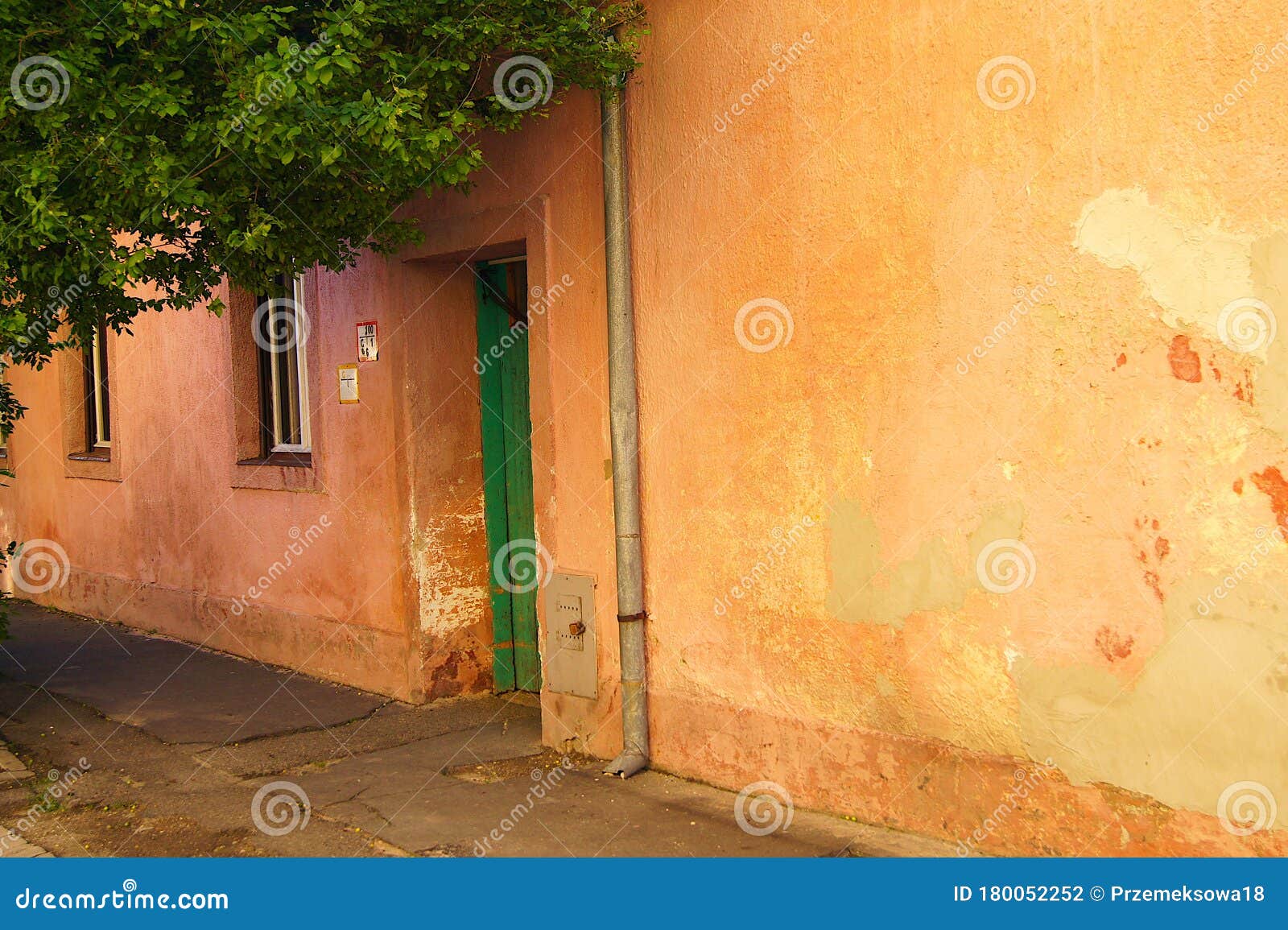 The Building in Pastel Colors with Space for Additional Graphics. Stock ...