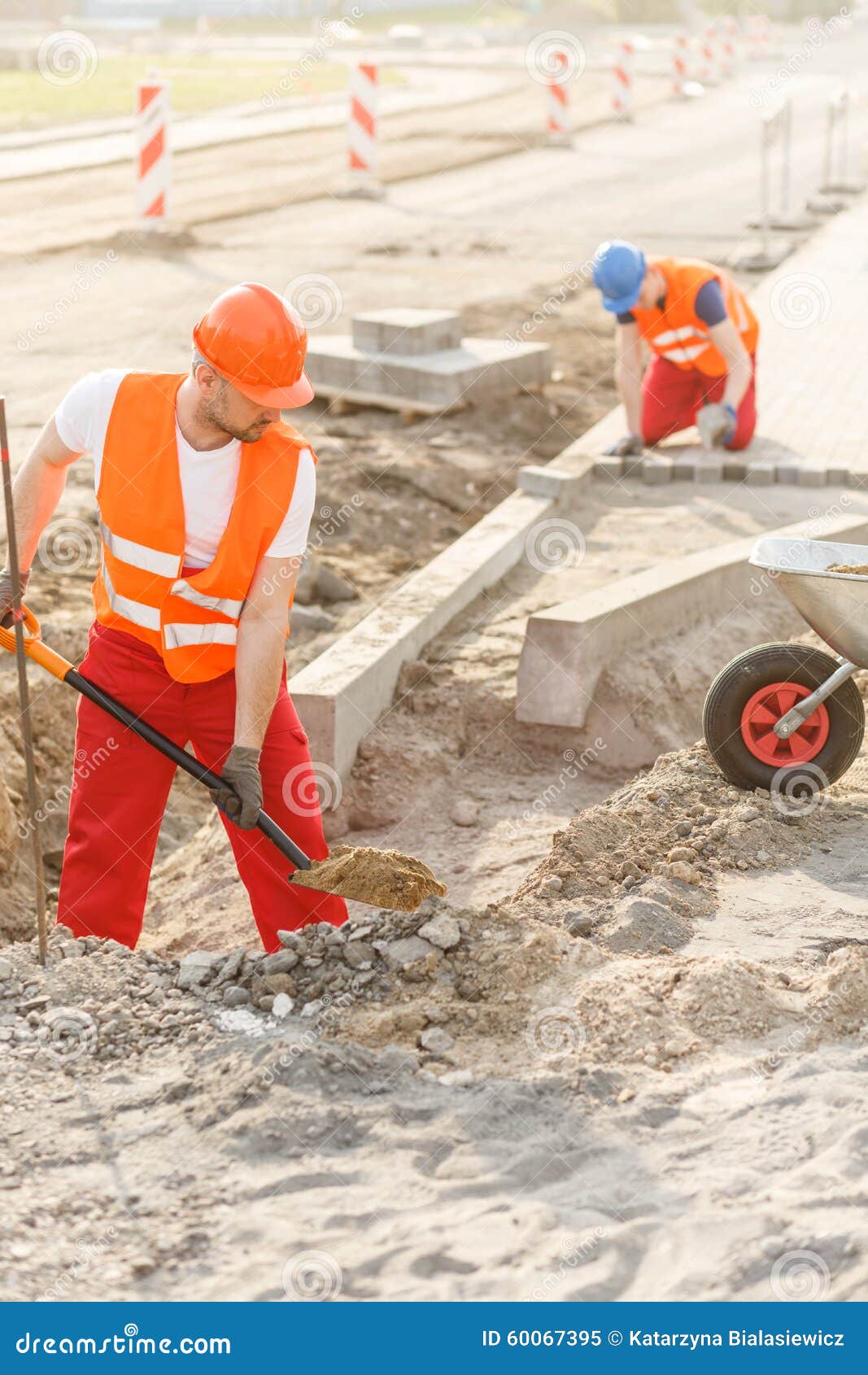 Building a pavement stock image. Image of ditch, crew - 60067395