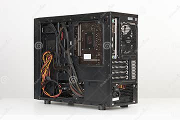 Building of PC, Back View without Side Panel Stock Photo - Image of ...