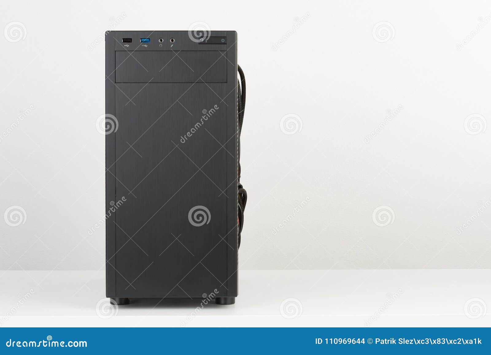 Black Computer Case, Midi Tower for Micro ATX Motherboard on White ...