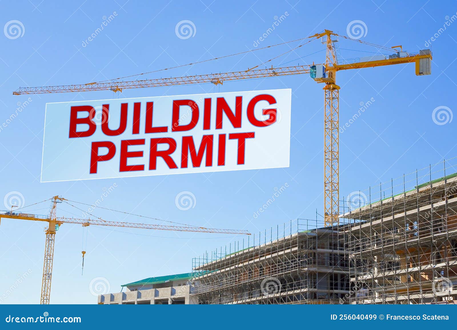 Building Permit Concept With Imaginary General Urban Plan And Cadastral ...