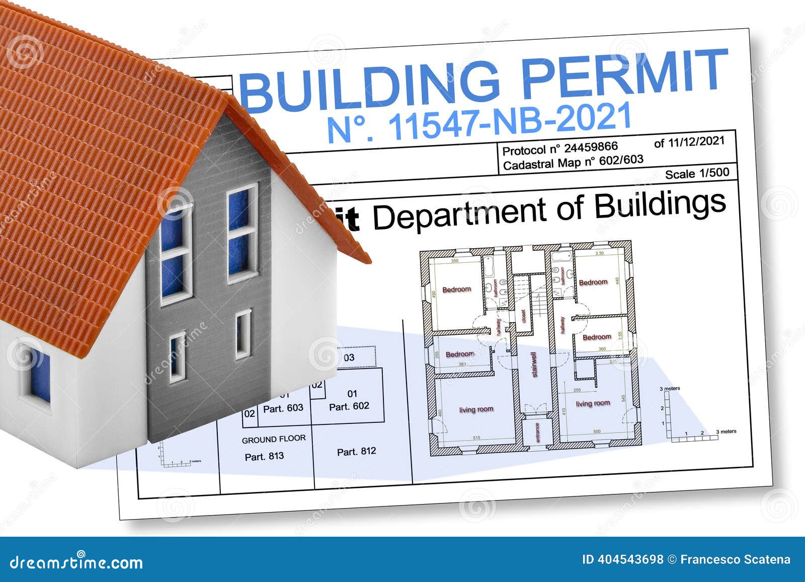 BUILDING PERMIT CONCEPT With Imaginary Cadastral Map And General Urban ...