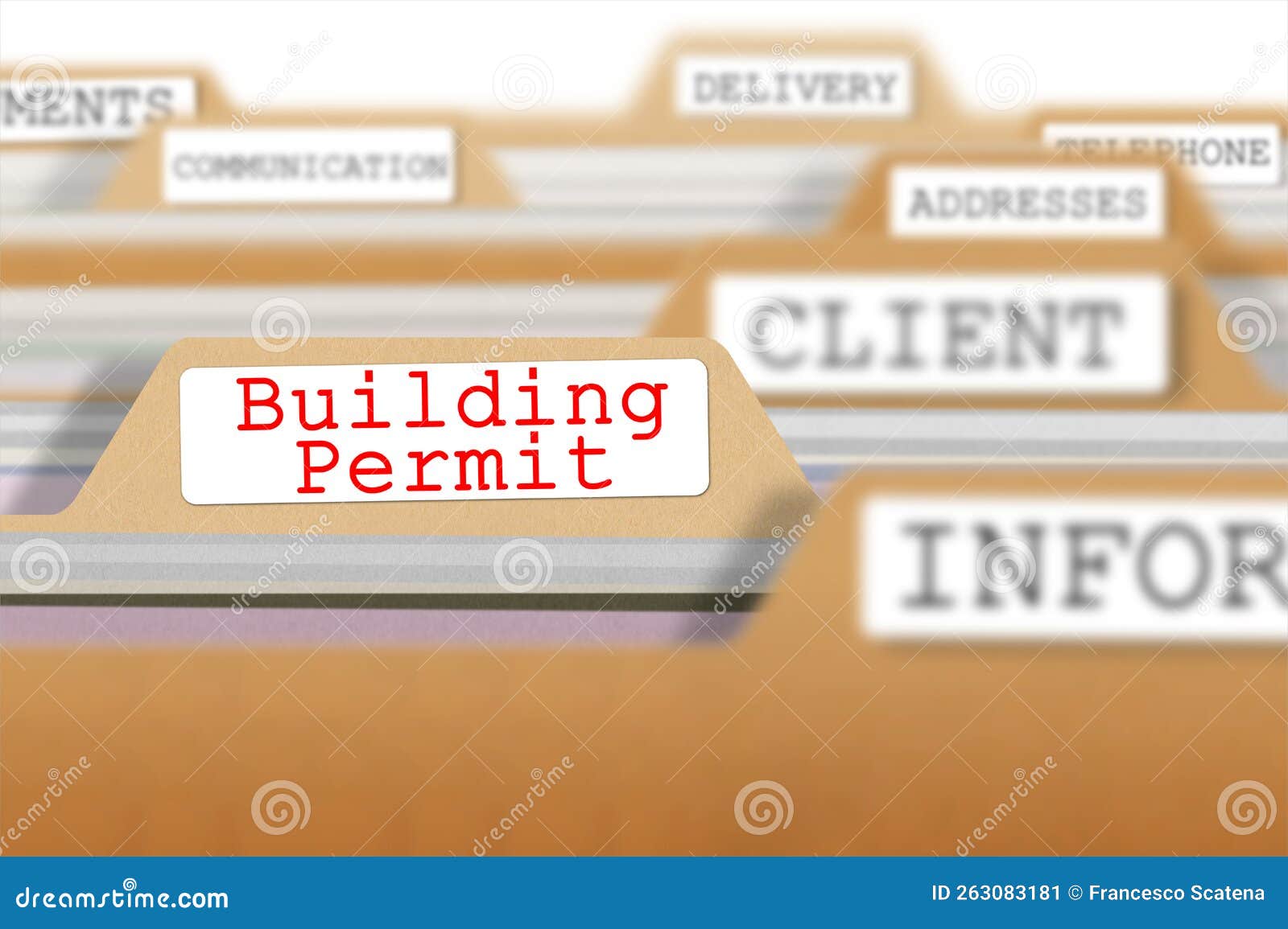 Building Permit Concept With Imaginary General Urban Plan And Cadastral ...