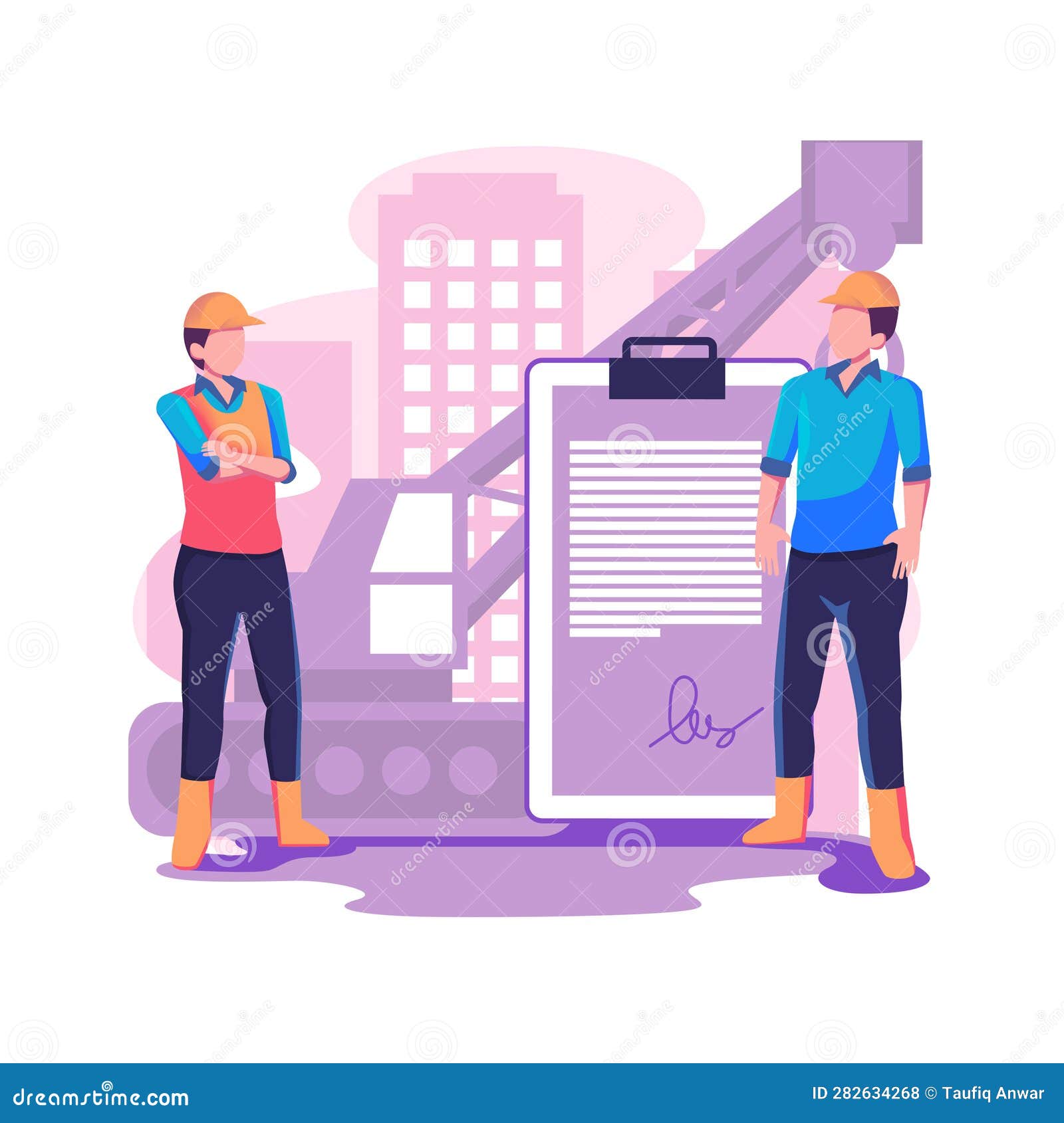 Building Permit Flat Style Illustration Vector Design Stock Vector ...